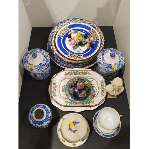 A pair of Spode Italian Jars and Covers, various Plates, a Jar and ...