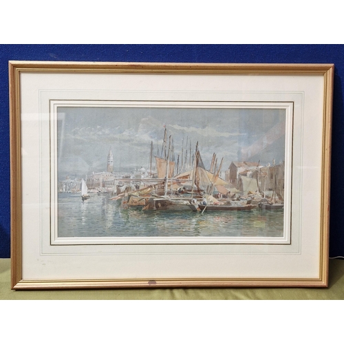 EDWARD ANGELO GOODALL RWS (1819-1908) The Grand Canal, Venice, bears ...
