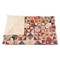A Victorian patchwork quilt, with geometric design initialled to rear A ...