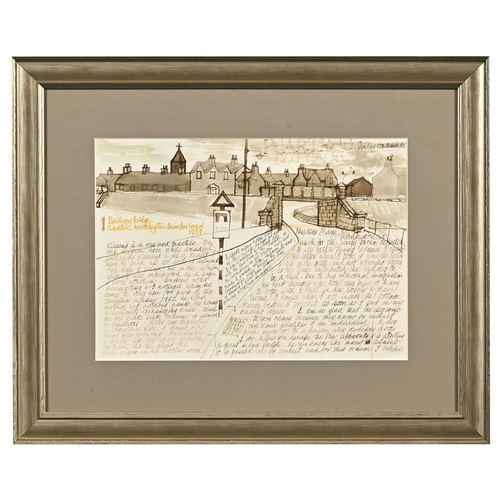 Percy Kelly (1918-1993), a pen and ink illustrated letter "Railway ...