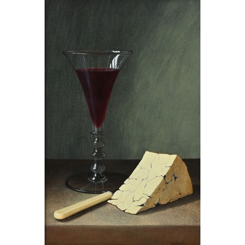 Tim Gustard (born 1954), an acrylic "A Little Wine", depicting a glass ...