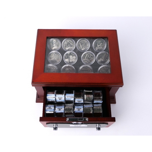 Collection of mint and circulated 2021 50p coins in presentation box ...