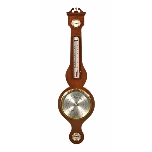 A George III style reproduction aneroid barometer. Height 97 cm.
