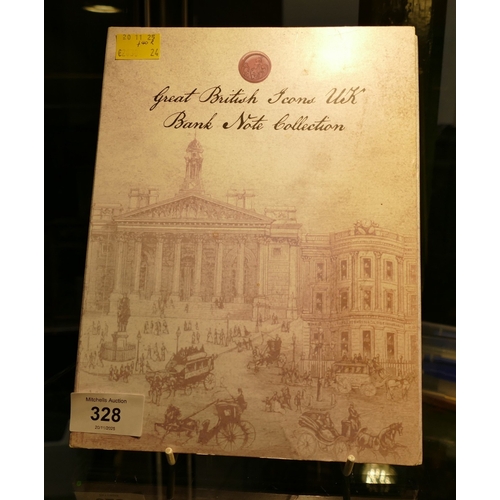 Great British icons, UK banknote collection in presentation folder, 10 ...