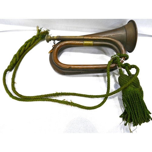 Brass and copper military bugle by Henry Potter and Co, Channing Cross ...