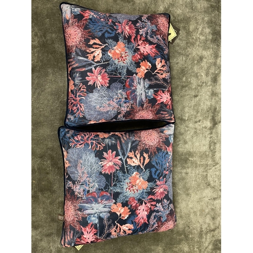 A Pair of Scatterbox Tempest Navy/Pink Scatter Cushions - 45cmx45cm