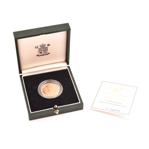 A United Kingdom gold proof two pounds coin, celebrating the 50th ...