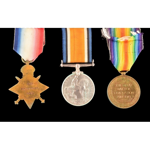 A Great War medal trio awarded to: 13597 Gunner G. O. Pavett, Royal ...