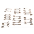 A collection of silver teaspoons, including a set of six Victorian ...