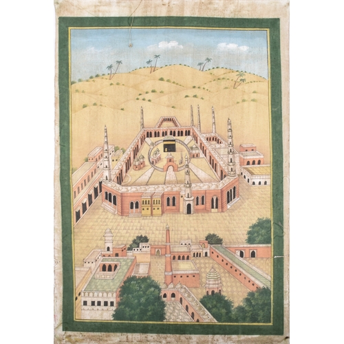 An painting depicting an aerial view of the Masjid al-Haram (Grand ...