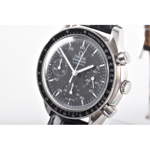 An Omega Speedmaster Automatic wristwatch, the black dial featuring ...