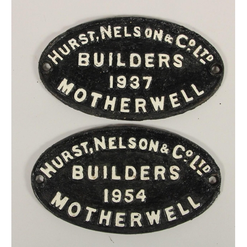 Two cast iron wagon plates, Hurst-Nelson LTD, Builders, Motherwell ...