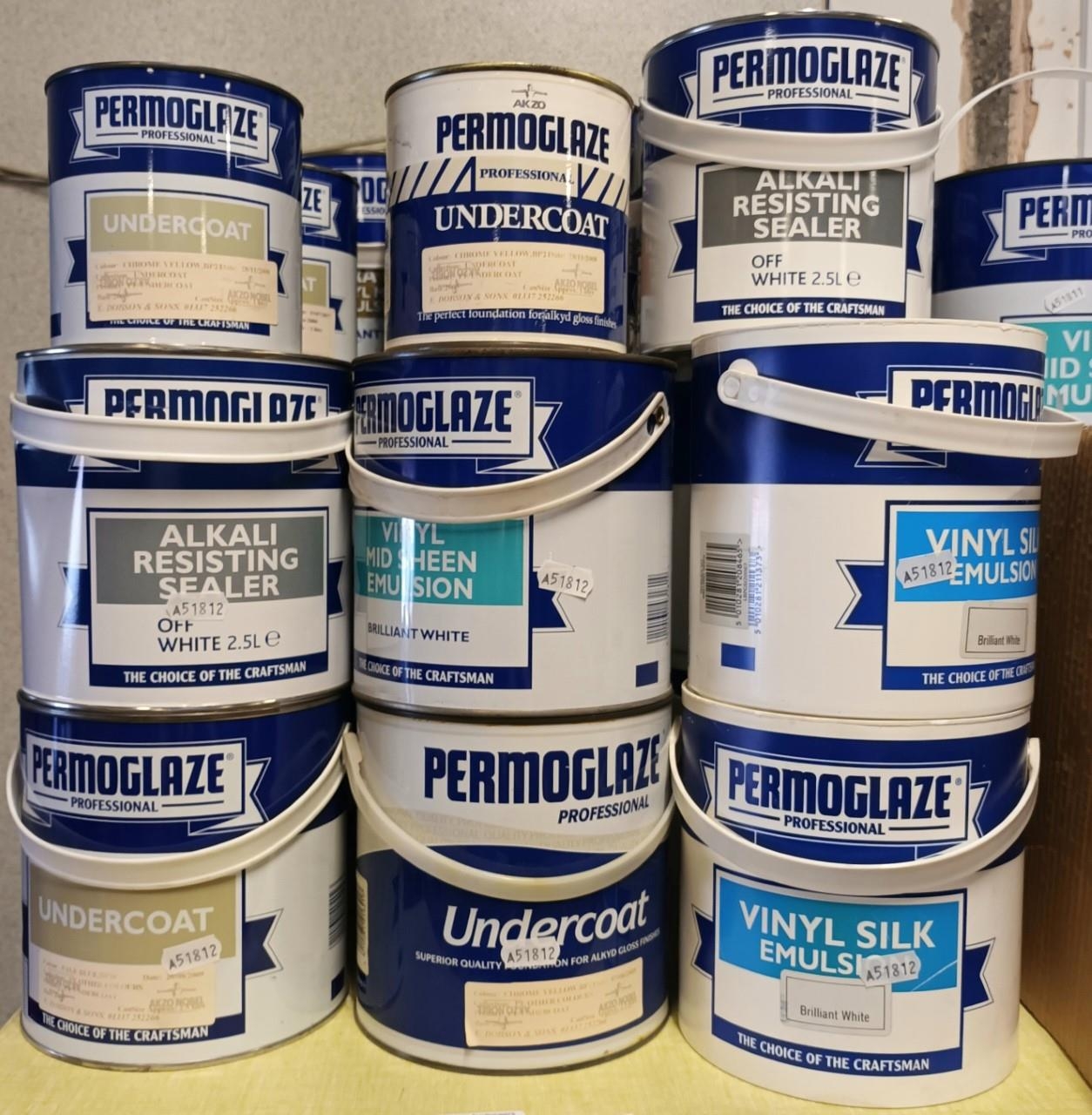Approximately 39 tins of Permaglaze paint, mainly consisting of ...