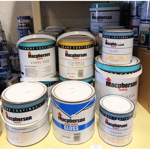Approximately 27 tins of Macpherson paint, mainly consisting of vinyl ...