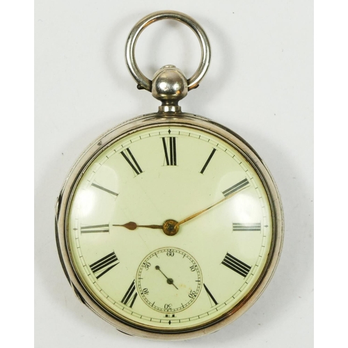 A Victorian silver fusee pocket watch, Birmingham 1875