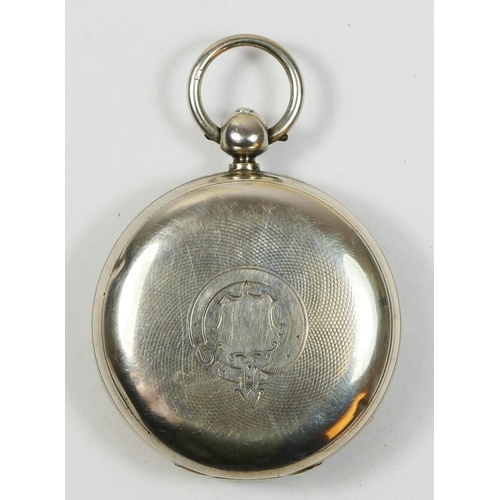 A Victorian silver fusee pocket watch, Birmingham 1875