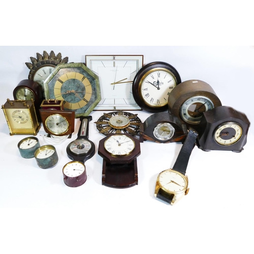 Five boxes of clocks, c1950s-1990s, to include wall clocks, novelty ...