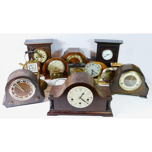 A collection of mantel clocks, c1930s-1980s, having manual and quartz ...