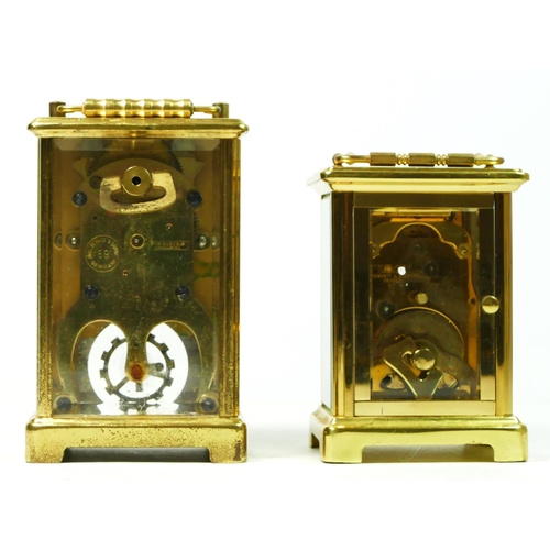 A brass cased Schatz 8 day carriage clock, movement stamped Germany ...