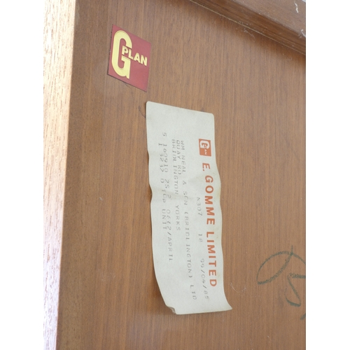 A G-Plan display cabinet, E.Gomme, three shelved upper with glazed ...