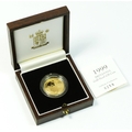 Royal Mint 1999 gold proof 1/4 ounce £25 Britannia coin, case with ...