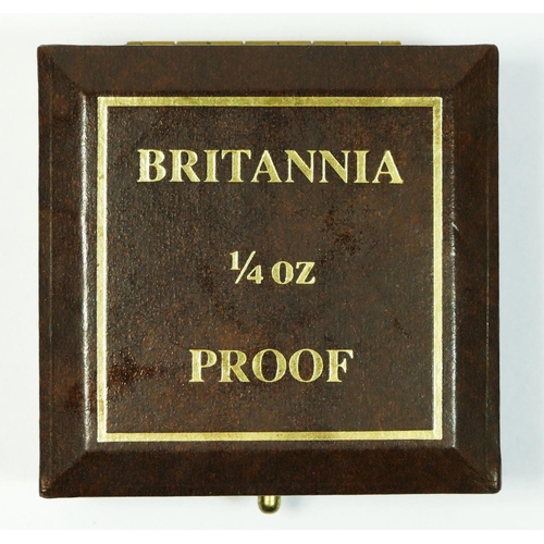 Royal Mint 1999 gold proof 1/4 ounce £25 Britannia coin, case with ...