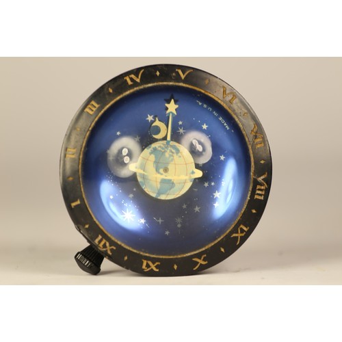 A 1936 Westclox desk paperweight clock, in a space astrological-Zodiac ...