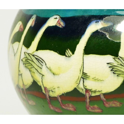 A pair of Wileman & Co. Foley Intarsio two handled double gourd vases ...