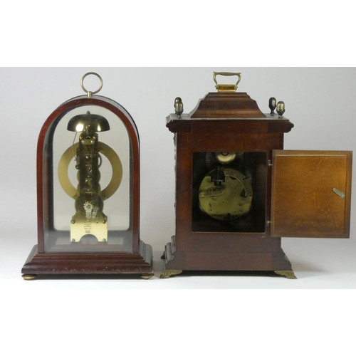 A Dutch made bracket clock, mahogany cased with applied gilt decoration ...