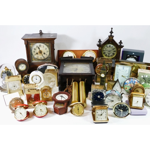 A collection of manual wind and quartz movement mantel clocks ...
