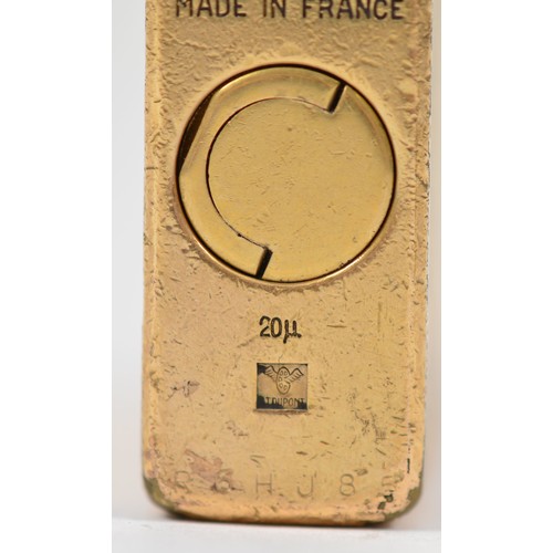 Dupont, a gold plated Rollagas lighter, hinge A/F,