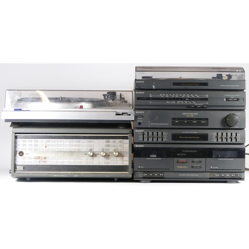 Seven pieces of audio equipment, to include a Denon DCD-820 compact ...