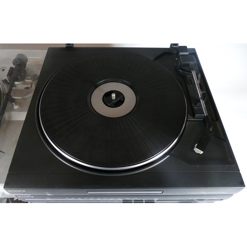 Seven pieces of audio equipment, to include a Denon DCD-820 compact ...