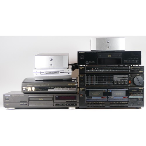 Seven pieces of audio equipment, to include a Denon DCD-820 compact ...