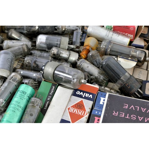 A large collection of radio/TV valves and resistors early 20th Century ...