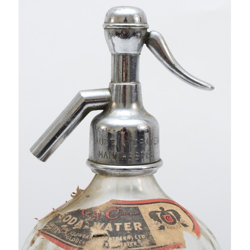 Two soda syphons, to include J & B Jewsbury & Brown of Manchester and ...