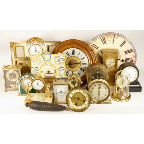 A collection of mid 20th century and later mantel clocks, anniversary ...