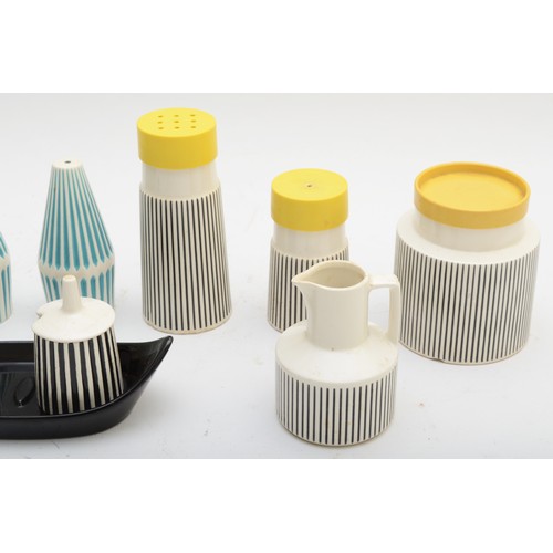 Hornsea pottery, a Summit turquoise and white salt and pepper set by ...