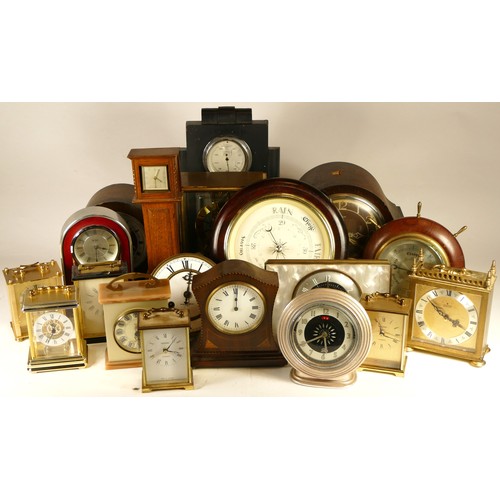 A collection of mid 20th century and later clocks, to include mantel ...
