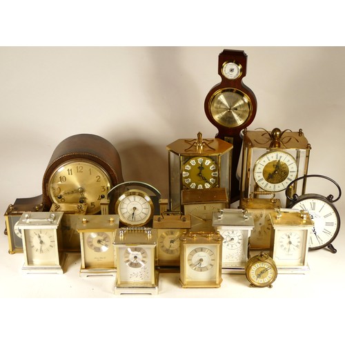 A collection of mid 20th century and later clocks, to include mantel ...