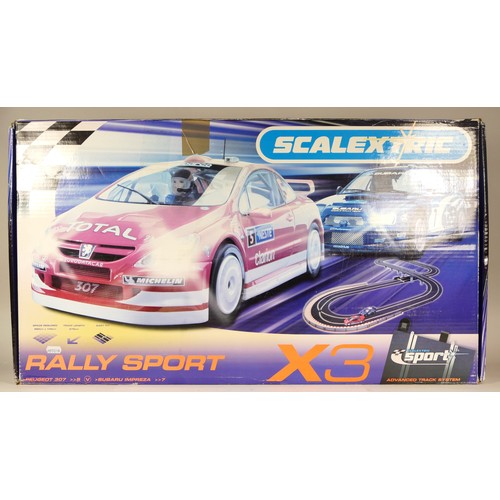 A Scalextric racing car set, Rally Sport X3, boxed and complete.