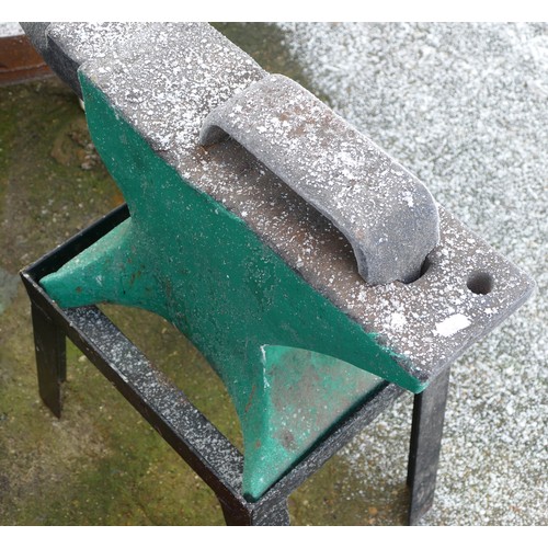 A substantial anvil on steel stand, anvil size 70x31cm.
