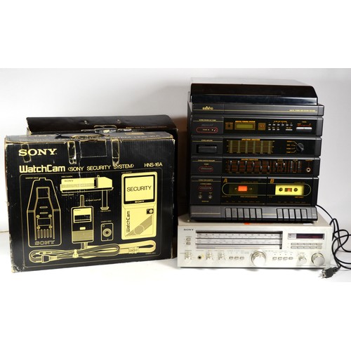 A Sony amplifier receiver model STR-434S, together with a Saisho midi ...