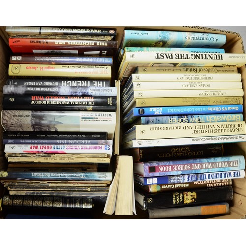 Eight boxes of assorted paperback and hardback books to include novels ...