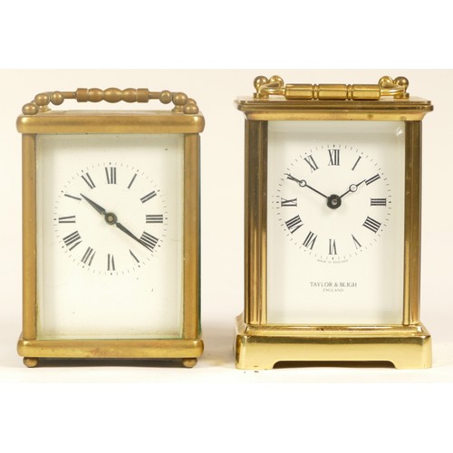 A 20th century Taylor & Bligh brass cased carriage clock, 14cm high ...