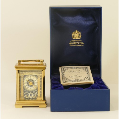 A boxed limited edition Halcyon Days enamel and brass cased limited ...
