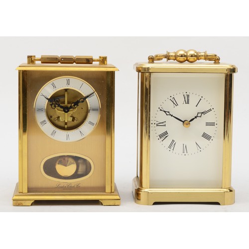 A 20th century West German brass cased carriage clock, 16cm high ...