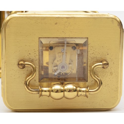 A 20th century West German brass cased carriage clock, 16cm high ...
