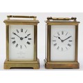 A 20th century brass cased carriage clock, together with a 20th century ...