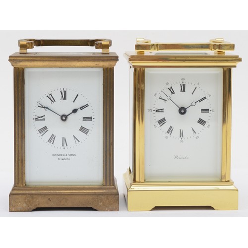 A 20th century Worcester brass cased carriage clock, 15cm high ...
